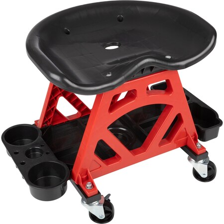Stalwart Creeper Stool Chair - Mechanic Chair with Wheels & Tool Tray ...
