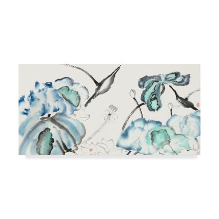 Trademark Fine Art Nan Rae 'Lotus Study With Blue Green Iii' Canvas Art ...
