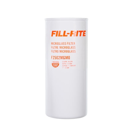 Fill-Rite 2 Micron Particulate Filter, 1in - 12 UNF, 25 GPM F2502MGM0 ...