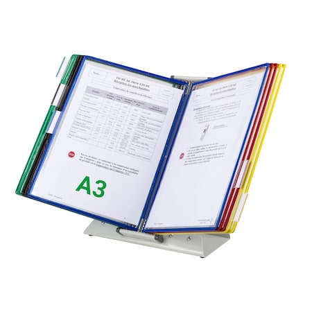 Tarifold Desk Display Unit, 10 A3 Size Assorted Color Pockets D291A3 | Zoro