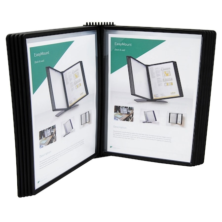 Tarifold Easy Load Wall Display Unit, 10 Black Pockets EZW771 | Zoro