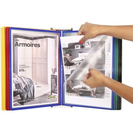 Tarifold Easy Load Wall Display Unit, 10 Assorted Color Pockets EZW791 ...