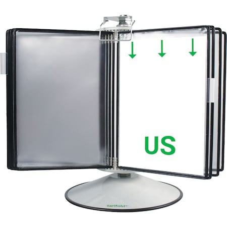Tarifold Rotary Display Unit Base, 50 Pockets, Black RA295B | Zoro