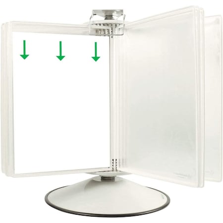 Tarifold Rotary Display Unit Base, 50 Pockets, White RA295W | Zoro