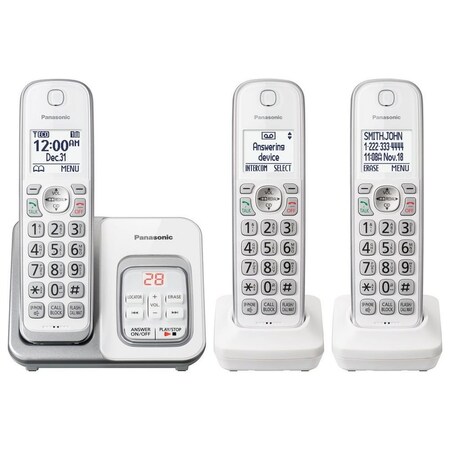 Panasonic Exp. Cordless, Large Keypad, 3 HS, ITAD TGE433B | Zoro