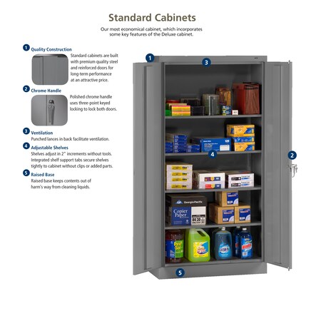 Tennsco Welded Standard Slim Storage Cabinet, 30"Wx18"Dx72"H, Medium ...