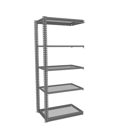 Tennsco Shlvs, Boltless, 36Wx24Dx84H, Add-On, Gry ZM7-3624A-5PD-MGY | Zoro