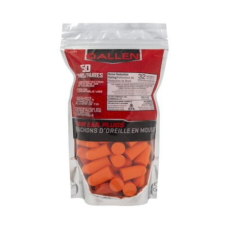 Allen Co Foam Ear Plugs, 32 dB NRR, ANSI S3.19 & CE EN352-1 Hearing ...