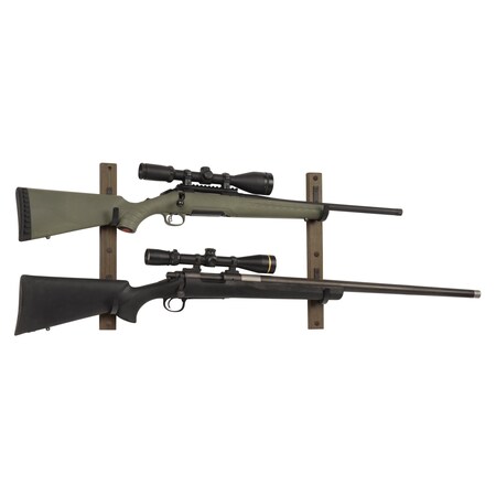 Allen Co Gun Collector Hardwood Gun Rack, Holds 2-Firearms, Brown/Black ...