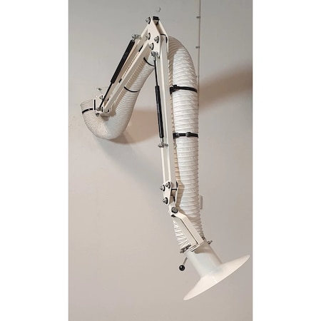 Lev-Co 10' ACID extractor arm c/w 6.3"diameter hose, 150 degrees flared ...