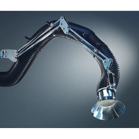 Lev-Co 14' ATEX extractor arm c/w 6.3"diameter hose, bell-mouth capture ...