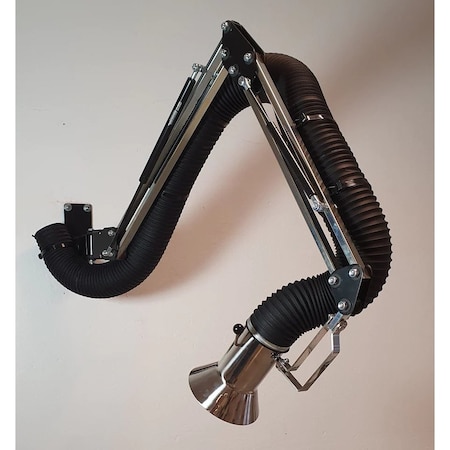 Lev-Co 14' ESD extractor arm c/w 6.3"diameter hose, 150 degrees flared ...