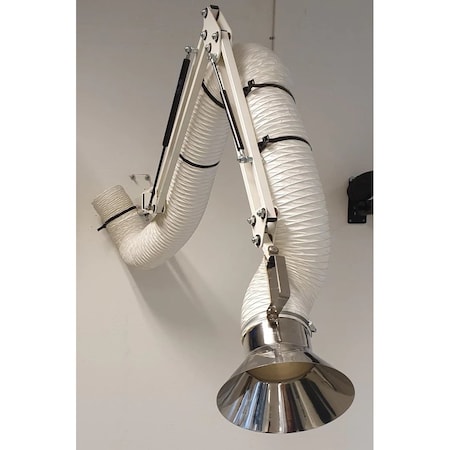 Lev-Co 5' PHARMA extractor arm c/w 6.3"diameter hose, straight capture ...