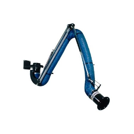 Lev-Co 5' extractor arm c/w 6.3"diameter hose, flanged capture hood and ...