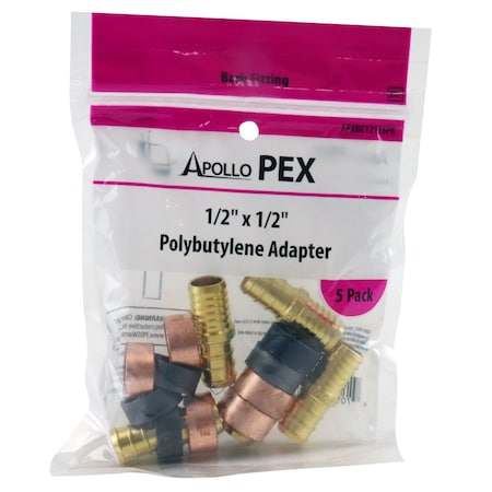 Apollo 1/2 in. Brass PEX Barb Polybutylene Coupling APXBC1212 | Zoro