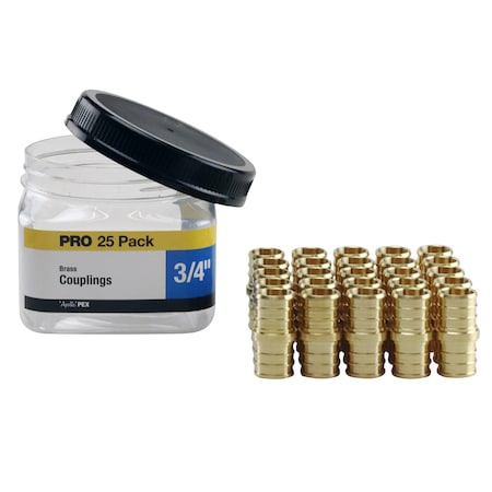 Apollo 3/4 in. Brass PEX Coupling Jar (25-Pack), 25PK APXC3425JR | Zoro