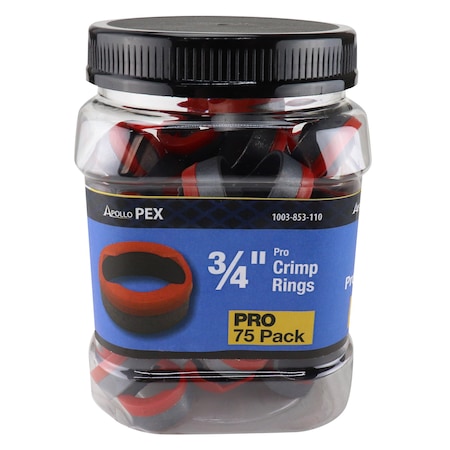 Apollo 3/4 in. Copper Pro Crimp Ring Jar (75-Pack), 75PK APXCR34LTJR | Zoro