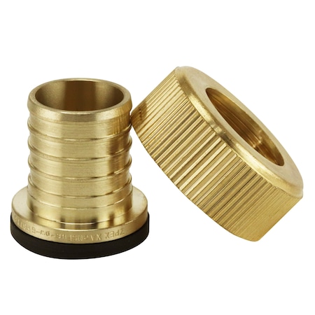 Apollo 1 in. Brass PEX Barb x 1 in. NPSM Swivel Manifold Inlet Adapter ...