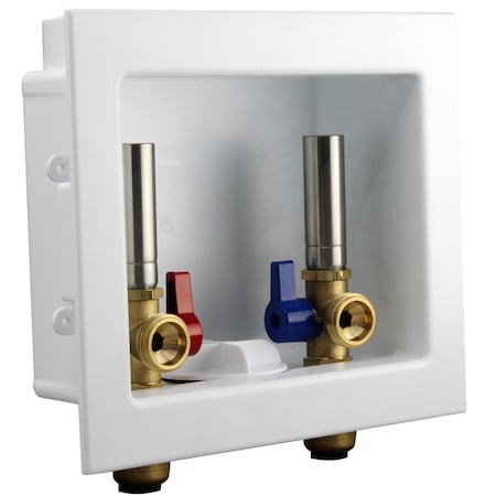 Apollo 1/2 in. Brass Washing Machine Outlet Box with Water Hammer ...