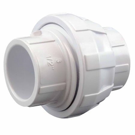 Apollo 1/2 in. x 1/2 in. PVC Slip Joint x Slip Joint Union PVCU12 | Zoro