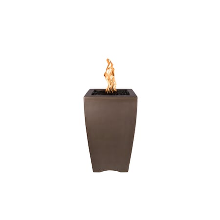 The Outdoor Plus 20 Square Baston Fire Pillar, GFRC Concrete, Chocolate ...