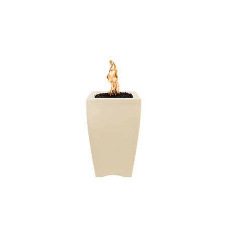 The Outdoor Plus 20 Square Baston Fire Pillar, GFRC Concrete, Vanilla ...