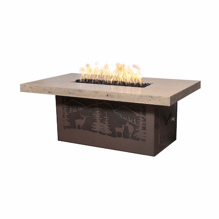 The Outdoor Plus 60 x 36 Rectangle Outback Fire Pit, Deer Country ...