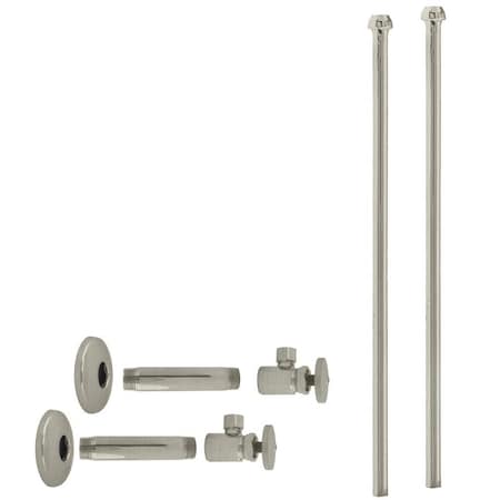 Westbrass Faucet Kit, 1/2" IPS x 3/8" OD x 20" Bullnose in Satin Nickel ...