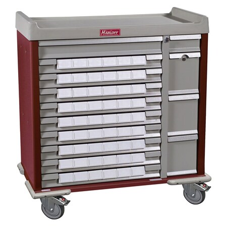 Harloff Steel Standard Line Med-Bin Medication Cart with Key Lock and ...