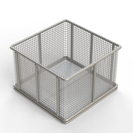 Anysizebasket Rectangular Wire Mesh Basket: 6Lx6Wx4H, 304 SS, 3/16 Rod ...
