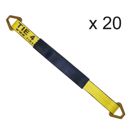 Tie 4 Safe 2" x 18" Axle Straps w/ Sleeve & D Rings, WLL: 3, 333 lbs ...