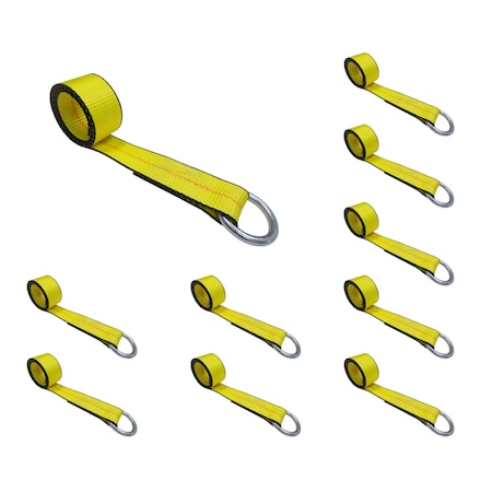 Tie 4 Safe 2" x 10' Lasso Strap w/ O Ring Auto Tie Down Wheel Lift Tow ...