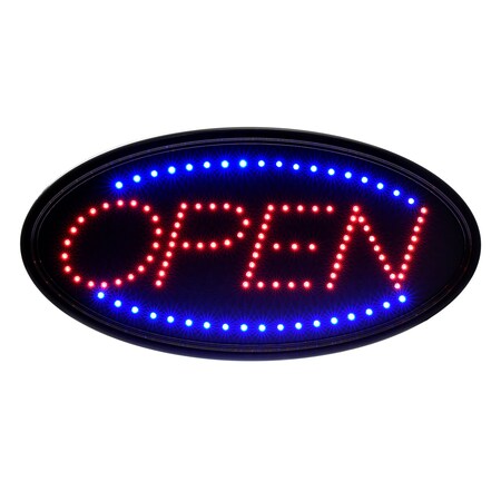 Alpine Industries LED Open Sign, Oval, 19" x 10" 497-01 | Zoro
