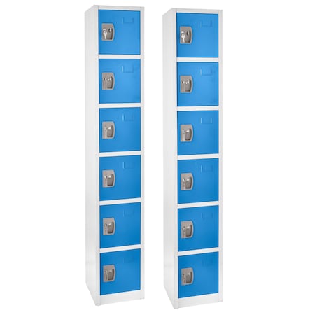 Adiroffice 72in x 12in x 12in 6-Compartment Steel Tier Key Lock Storage ...