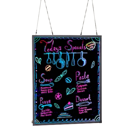 Alpine Industries LED Illuminated Hanging Message Writing Board 32" x ...