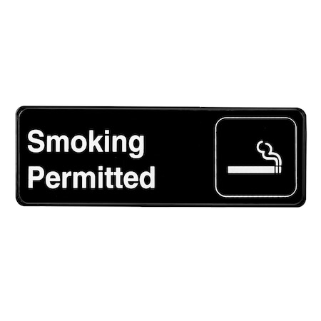 Alpine Industries Smoking Permitted Sign, 3"x9" ALPSGN-24 | Zoro