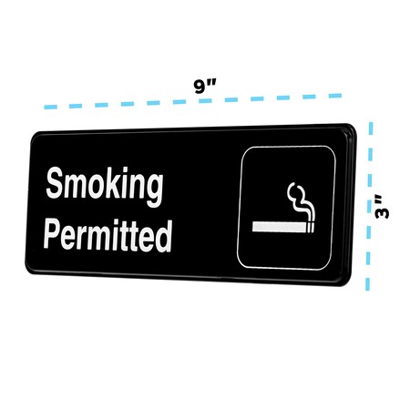 Alpine Industries Smoking Permitted Sign, 3"x9" ALPSGN-24 | Zoro