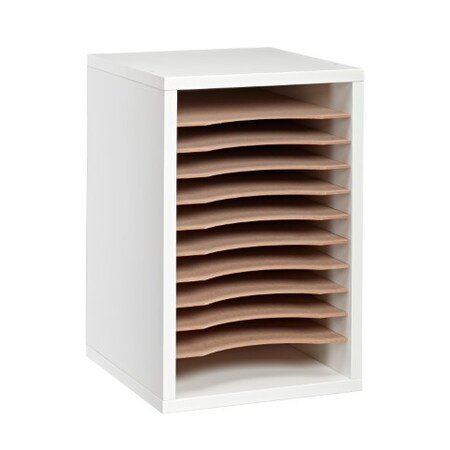 Adiroffice 11-Compartment Wood Adjustable Vertical Paper Sorter ...