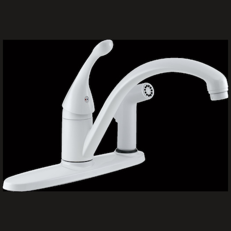 Delta Collins Single Handle Kitchen Faucet with Integral Spray 340-WH ...