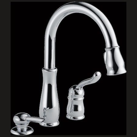 Delta Leland Single Handle Pull-Down Kitchen Faucet with Soap Dispenser ...