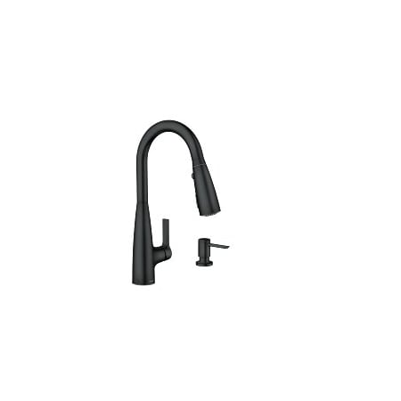 Moen Haelyn One-Handle High Arc Pulldown Kitchen Faucet in Matte Black ...