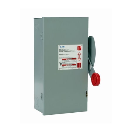 Eaton Safety Switch, Fusible, Three Phase, NEMA 1, Steel DH362NGK | Zoro