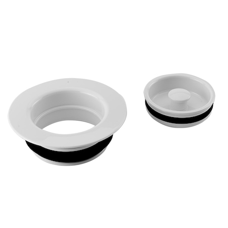 Brasstech Garbage Disposer Flange & Stopper Set in White 117/50 | Zoro