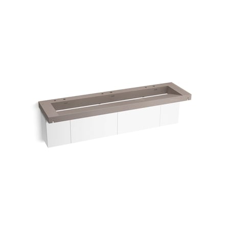 Kohler Constellation 90In Wall-Mount Trough Lavatory System In Concrete ...
