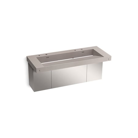 Kohler 60In Wall-Mount Trough Lavatory System In Neutral Concrete 81032 ...