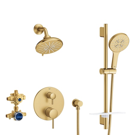 Grohe Timeless Pressure Balance Shower Set, Gold 29431GN0 | Zoro
