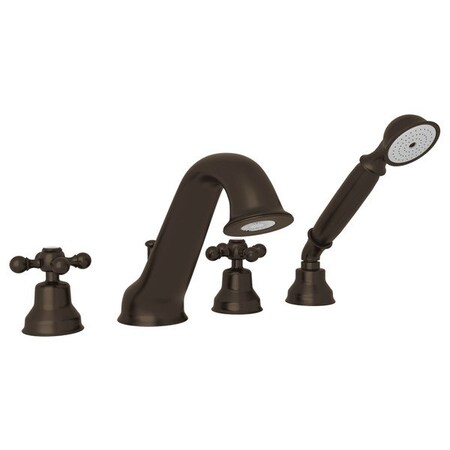 Rohl Cisal Four Hole Deck Mounted Tub Filler In Tuscan Brass AC26X-TCB ...