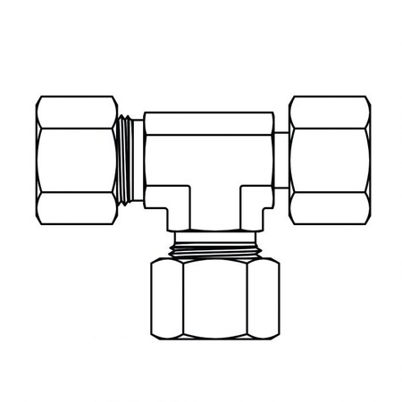 Tompkins Hydraulic Fitting-Metric CompressionS10(18X1.5) SWIVEL RUN TEE ...