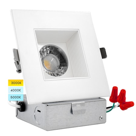 Luxrite 4 Inch Square LED Recessed Downlight 3 CCT 3000K-5000K CRI90 ...