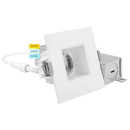 Luxrite 2 Inch Square LED Recessed Downlight 3CCT 3000K-5000K 8W 600LM ...